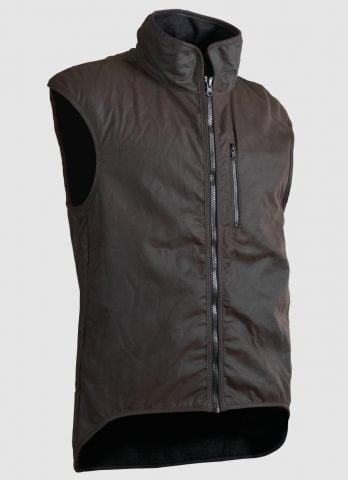 STYX MILL Oilskin Classic Brown Fur Lined Vest – Nungar Trading Co ...